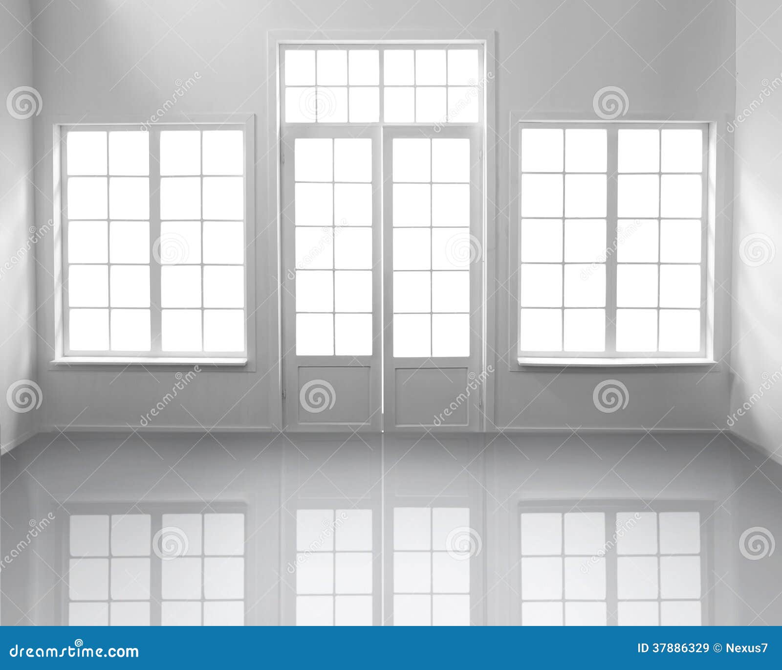 White Room with Windows stock image. Image of panes, glass - 37886329