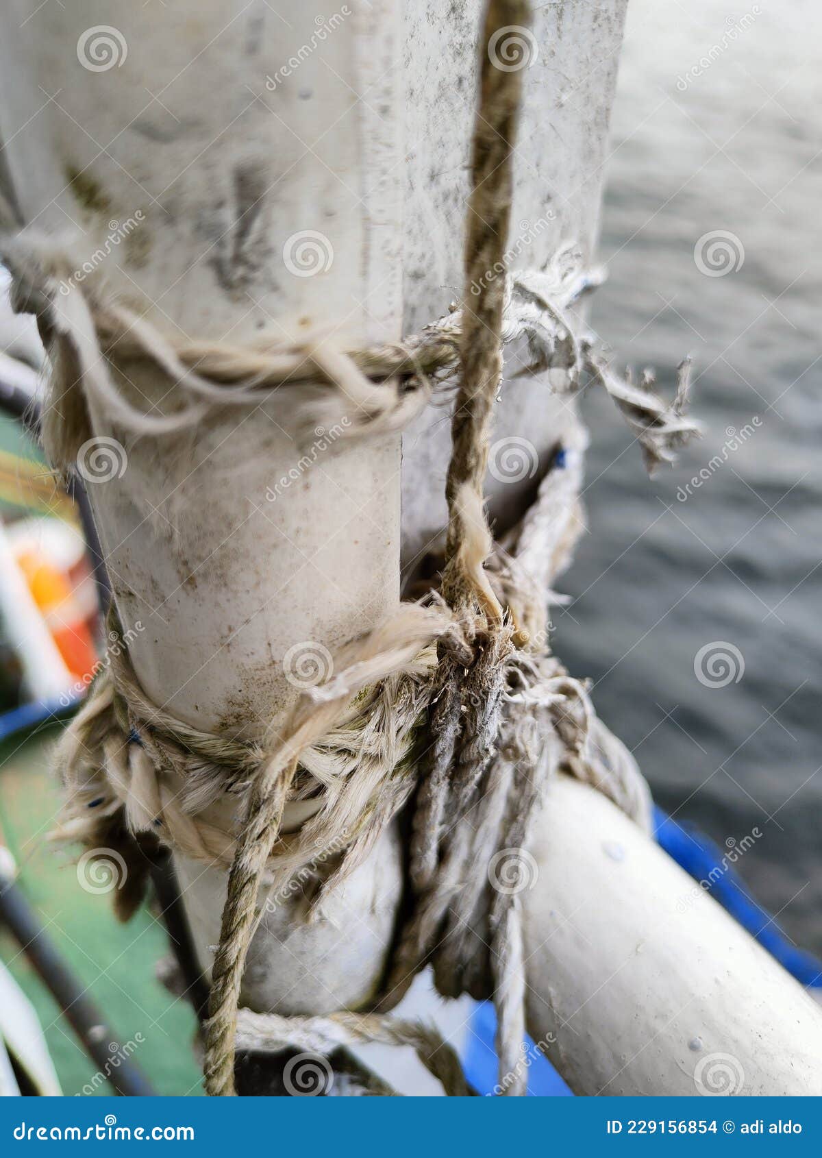 White Rope with a Binding Fiber that Binds on the Boat 33 Stock Photo ...