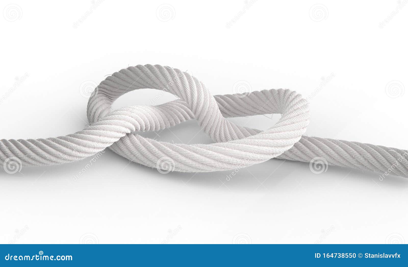 White Rope Knot Isolated on White Background. Illustration Stock ...