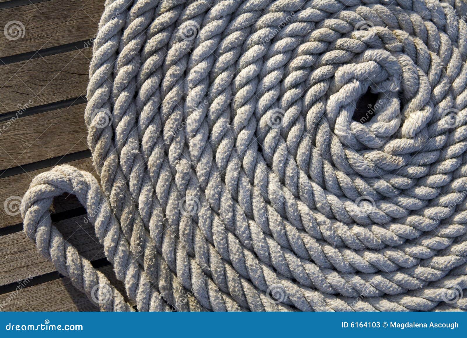 White Rope on a Wooden Surface Stock Image - Image of close, textured ...