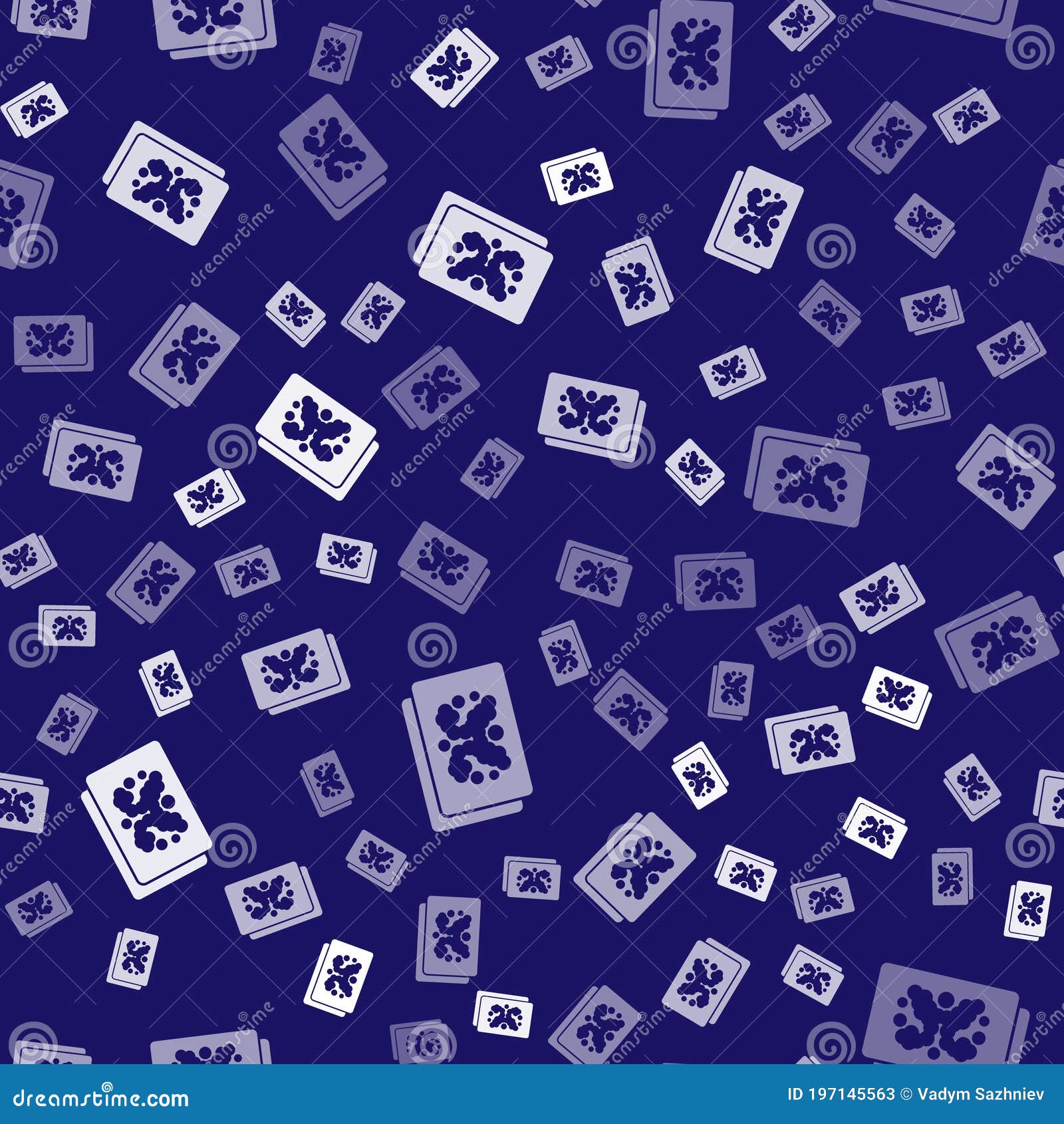 White Rorschach Test Icon Isolated Seamless Pattern on Blue Background ...