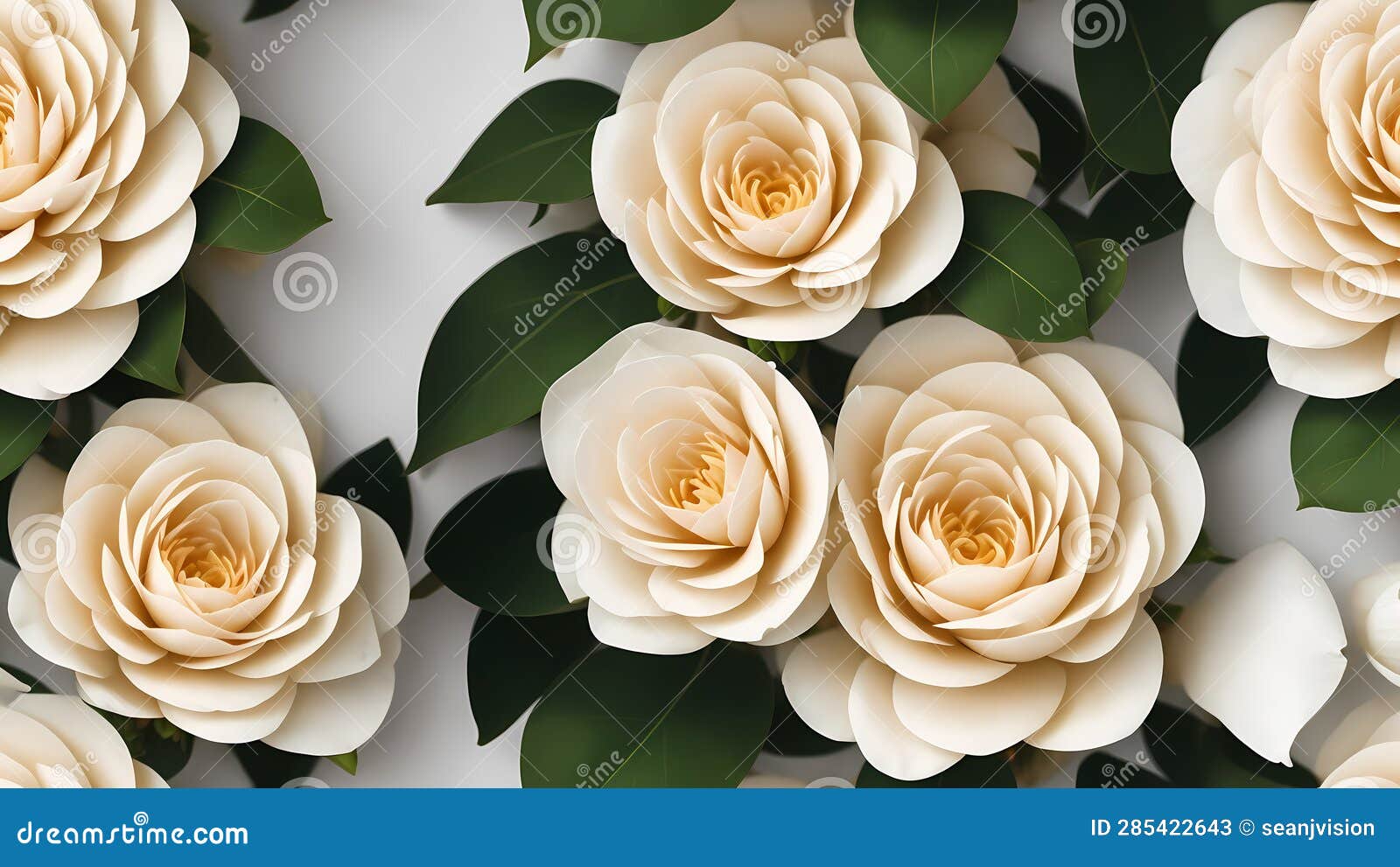 White Rose Blossom Flower Tile Seamless Repeating Pattern Stock ...