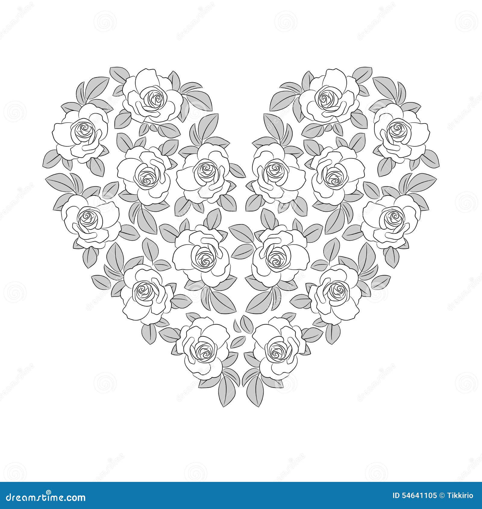 White rose heart stock vector. Illustration of gift, romance - 54641105