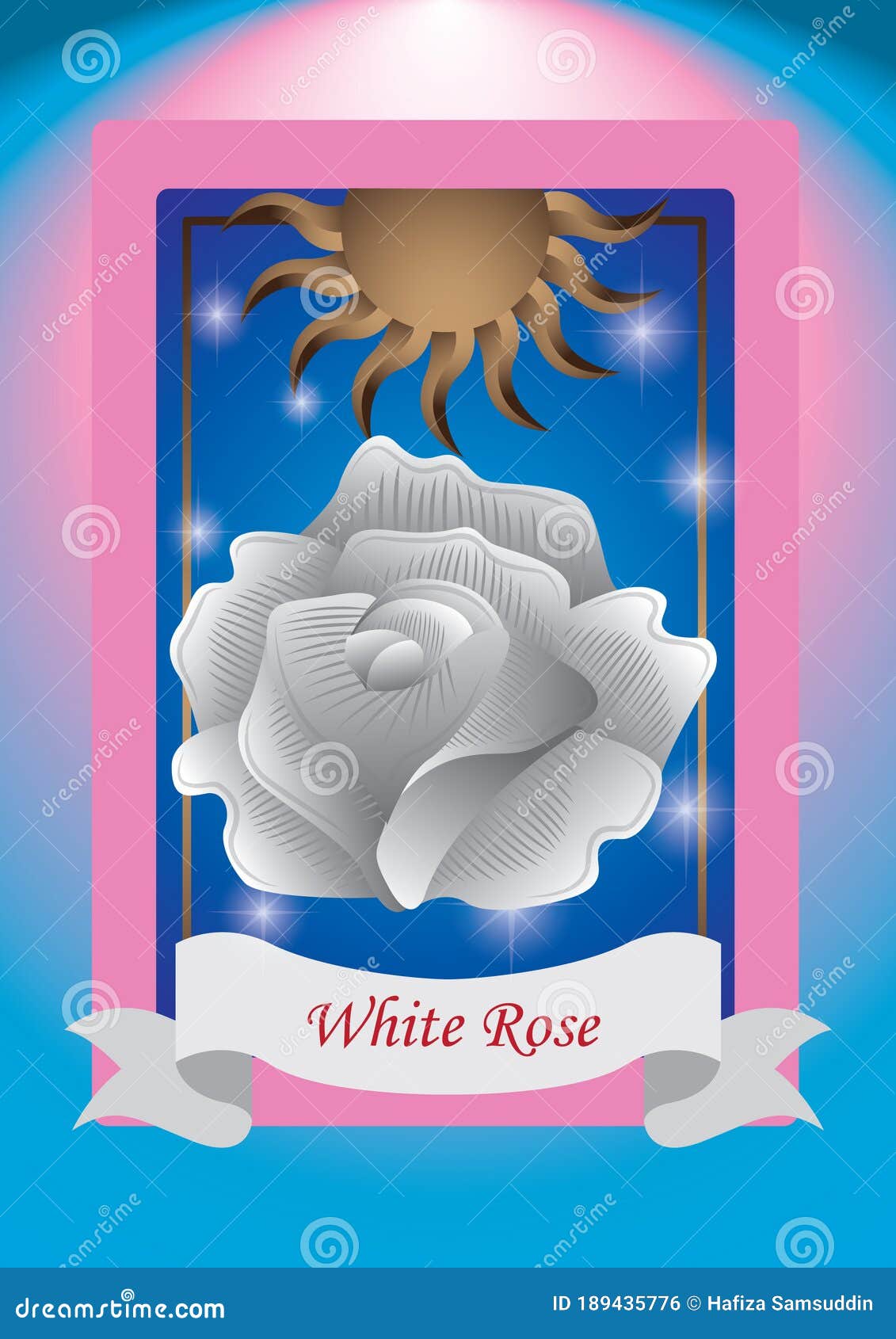 White Rose Label. Vector Illustration Decorative Design Stock Vector ...