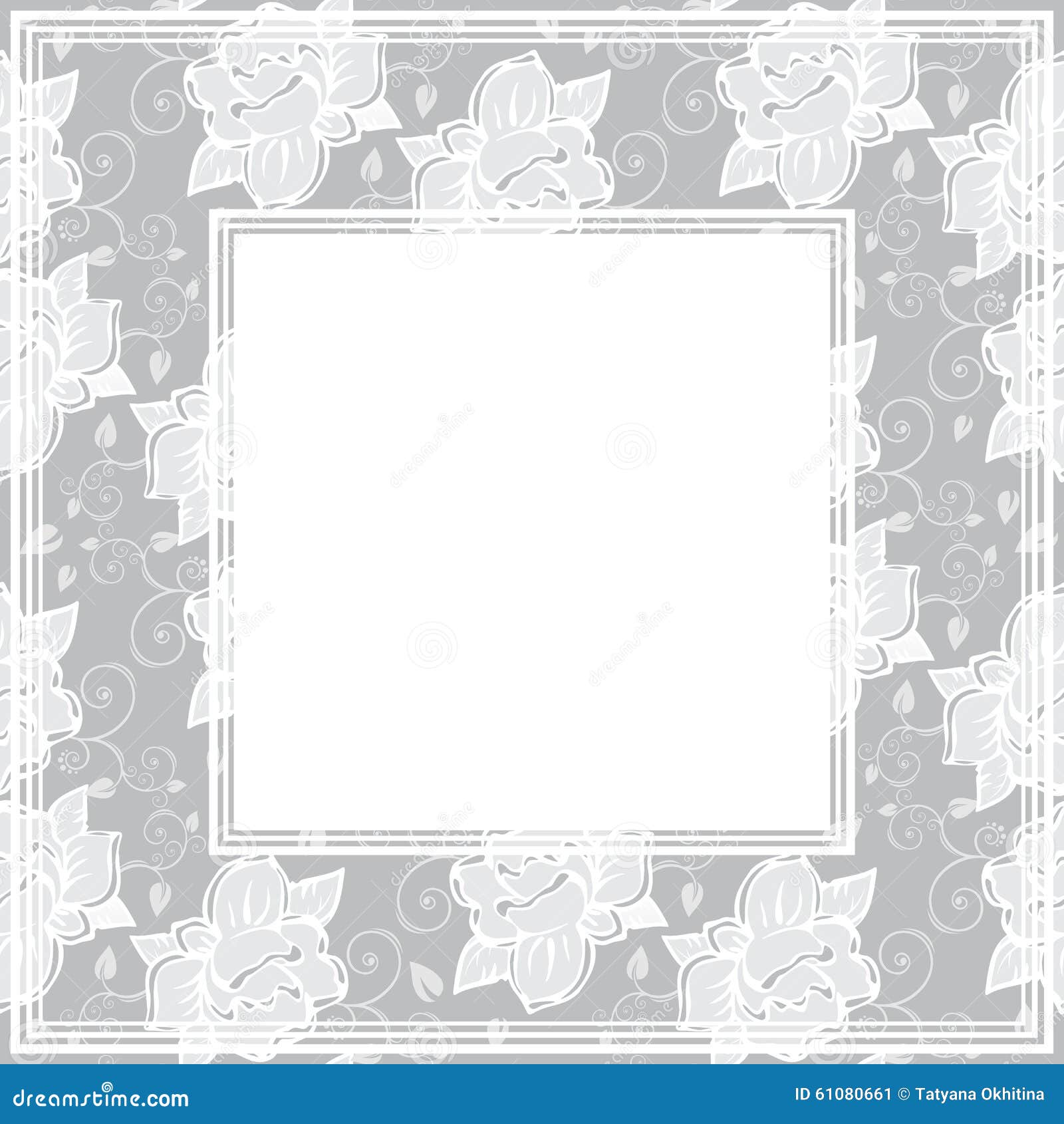 White roses border stock vector. Illustration of rose - 61080661