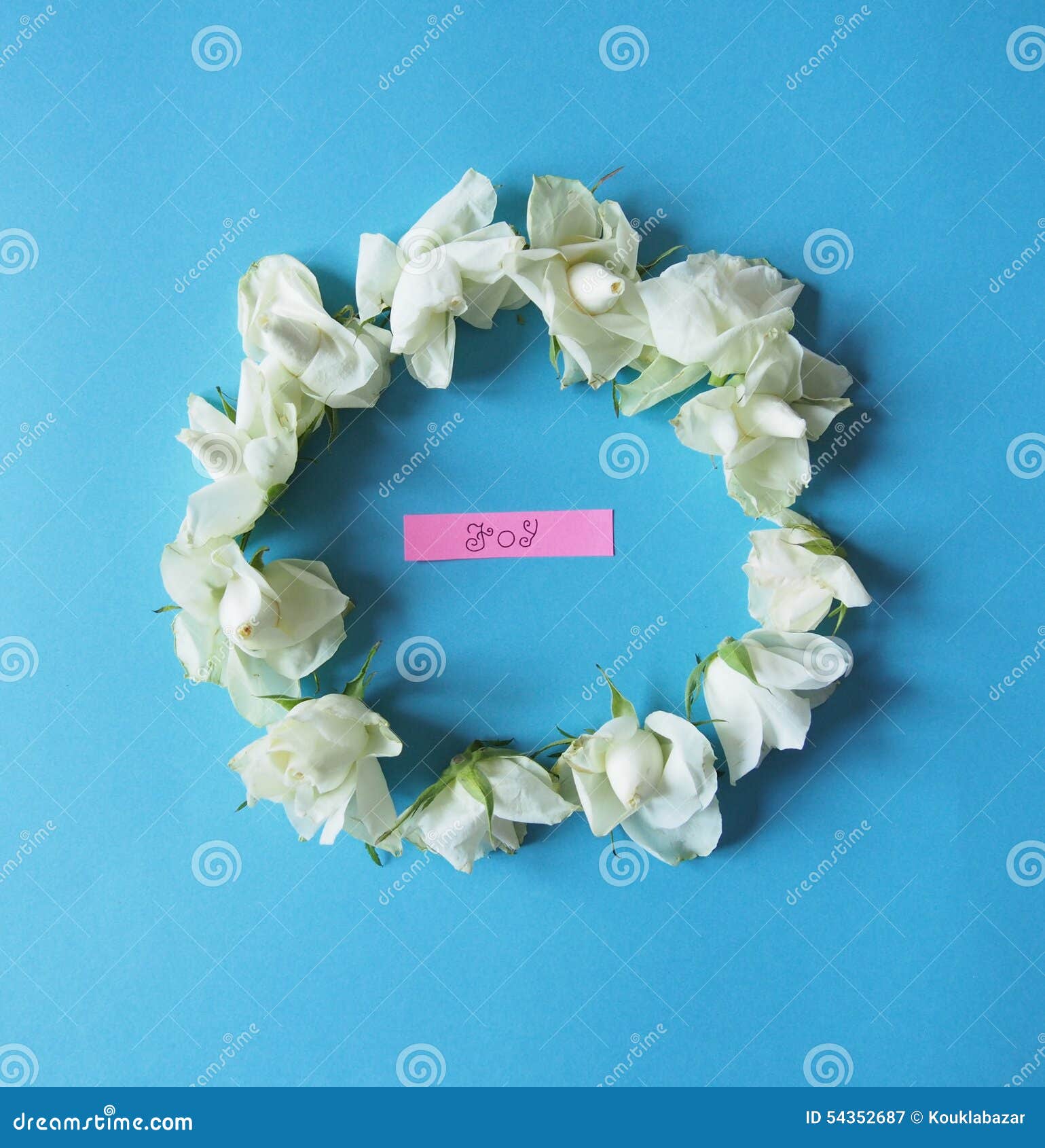 White Roses in a Circle and Joy Stock Image - Image of beauty, fresh ...