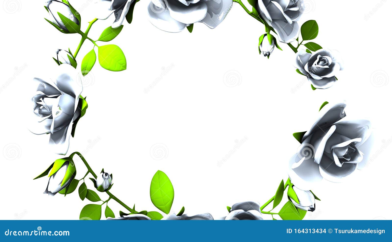 White Roses Frame on White Text Space Stock Illustration - Illustration ...