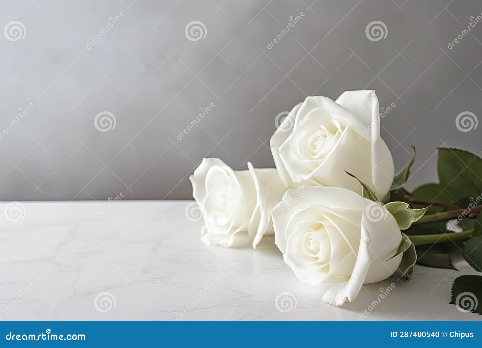 White roses on white table stock photo. Image of bouquet - 287400540