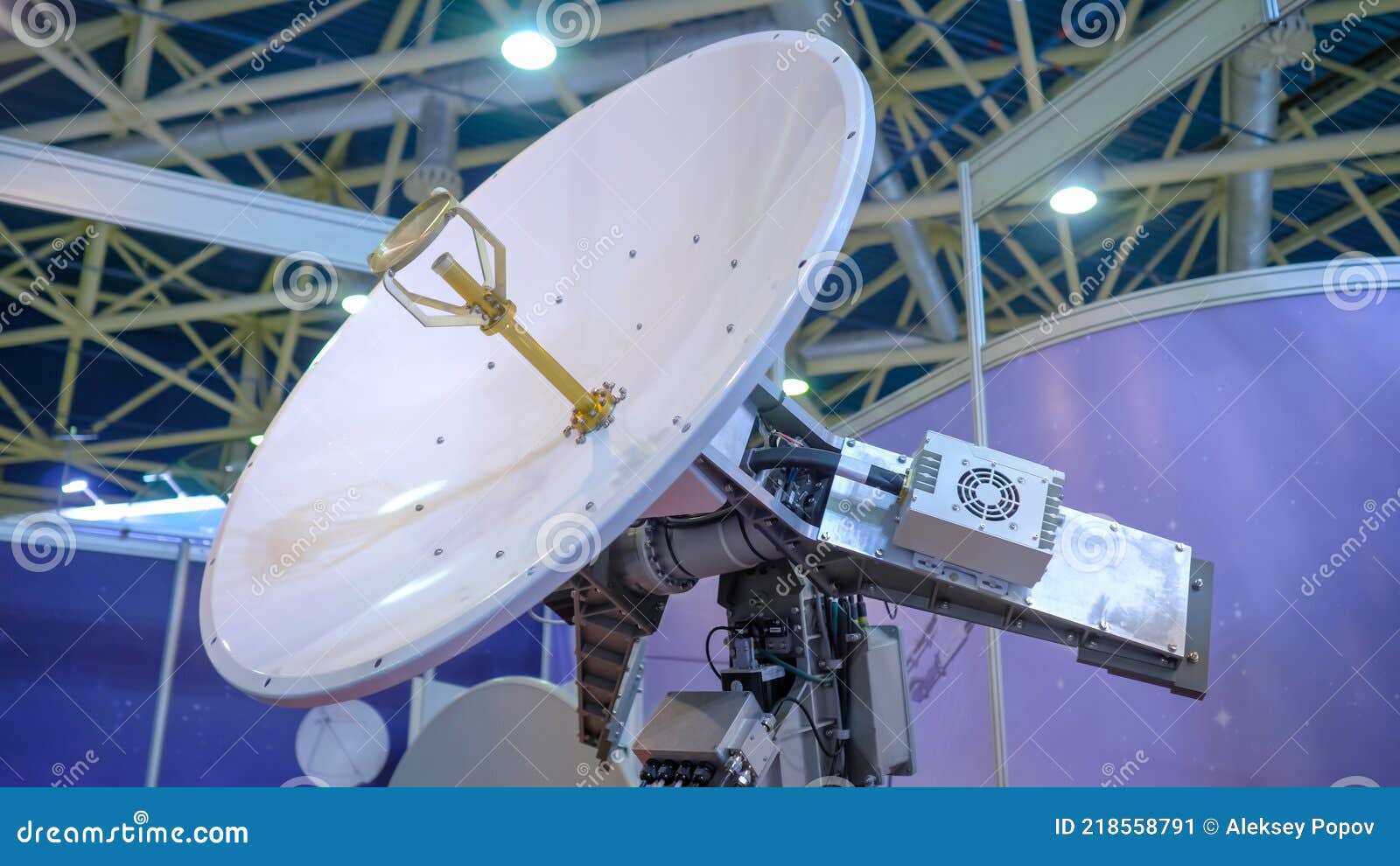 White Rotating Satellite Dish Antenna Using To Receive or Transmit ...