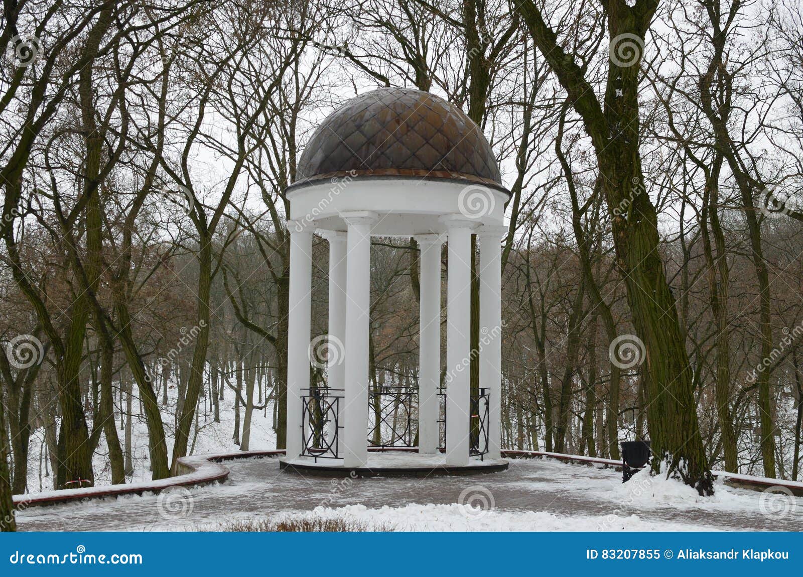 White rotunda in the Park. stock image. Image of roof - 83207855
