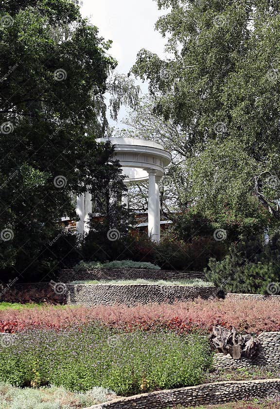White Rotunda in the Park between the Trees. Small Architectural Forms ...
