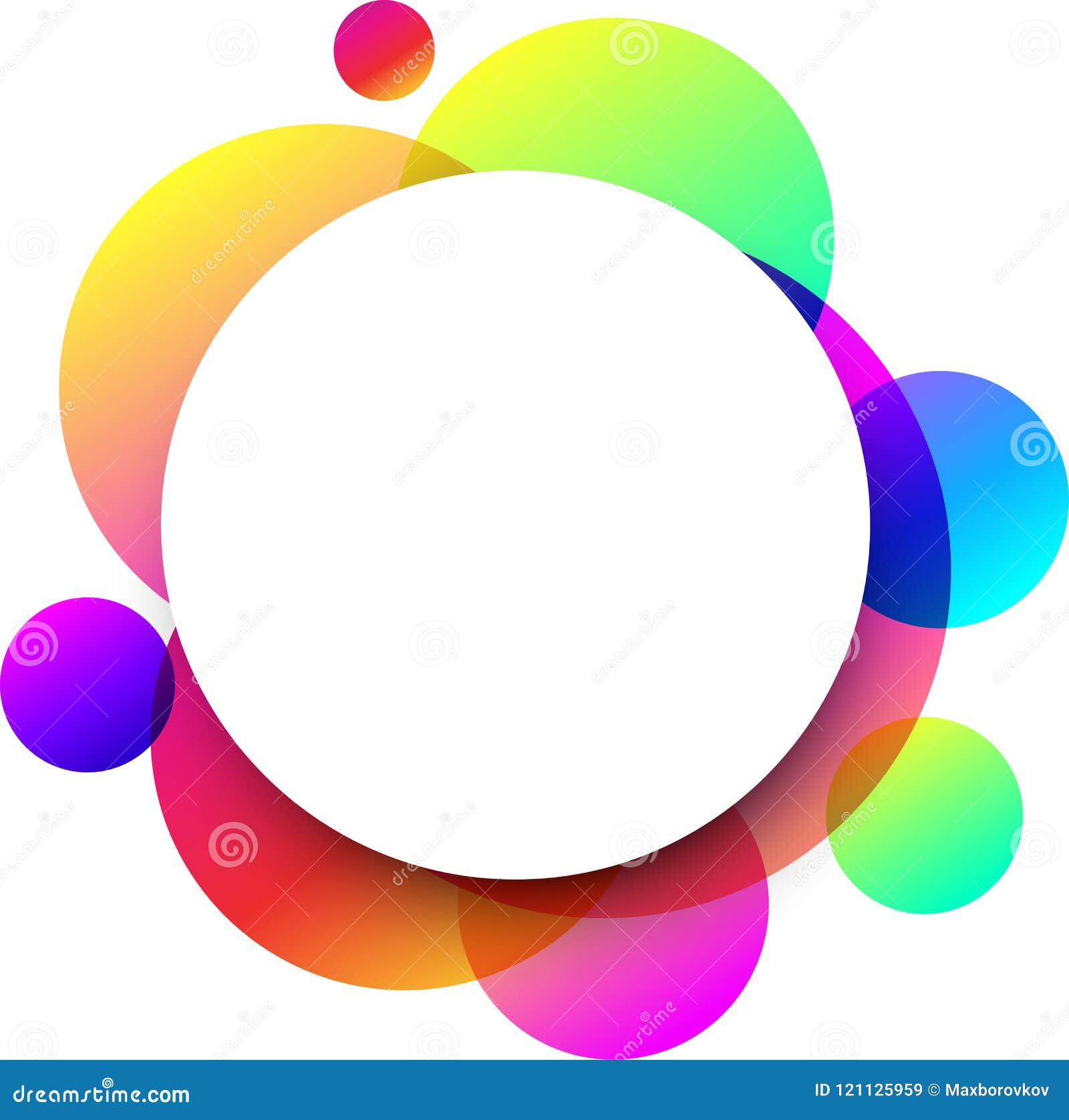 White Round Background with Colour Circles. Stock Vector - Illustration ...