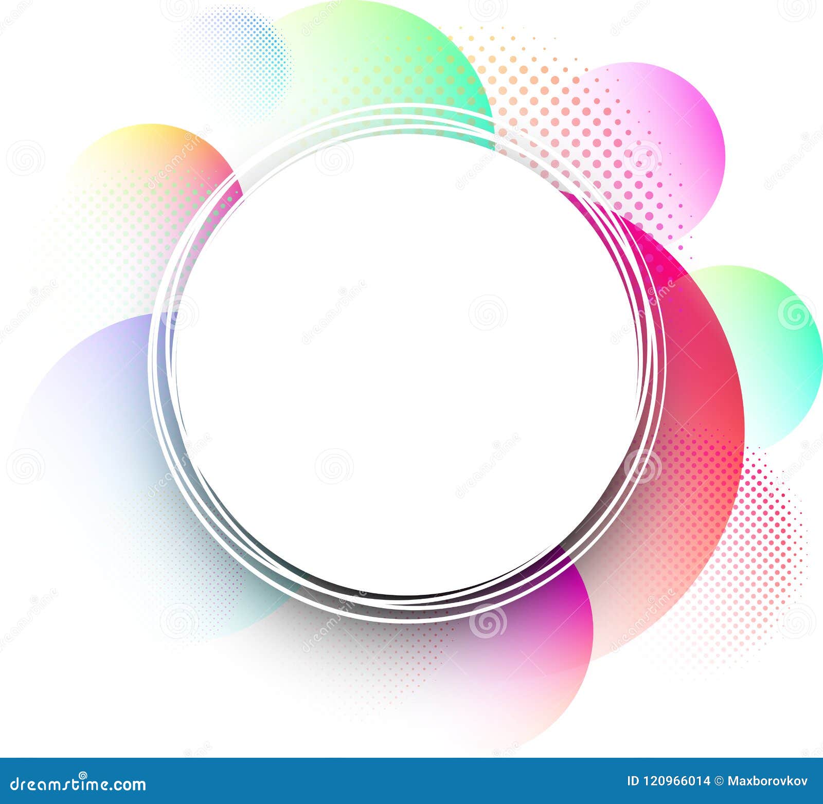 White Round Background with Colour Circles. Stock Vector - Illustration ...