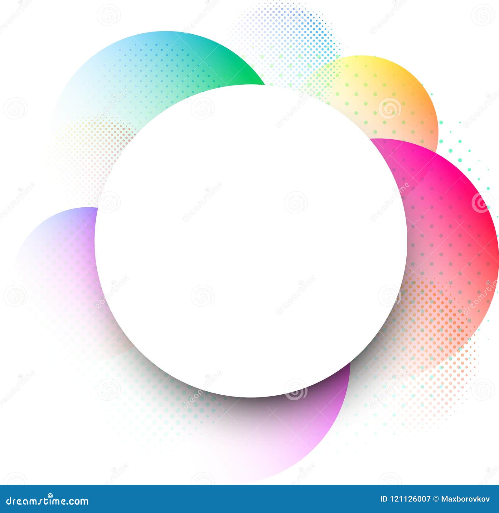 White Round Background with Colour Circles. Stock Vector - Illustration ...