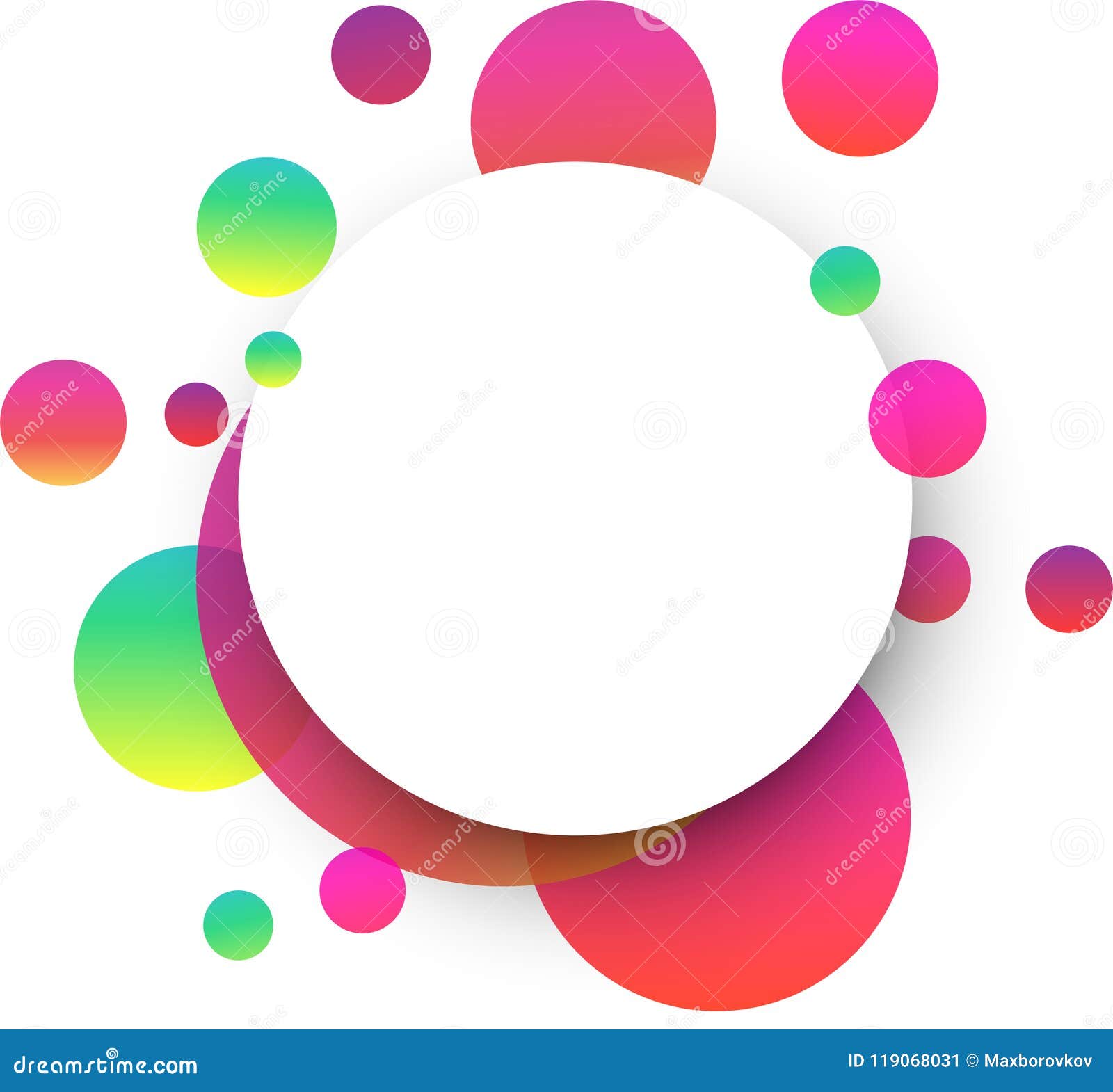 White Round Background with Colour Bubbles. Stock Vector - Illustration ...