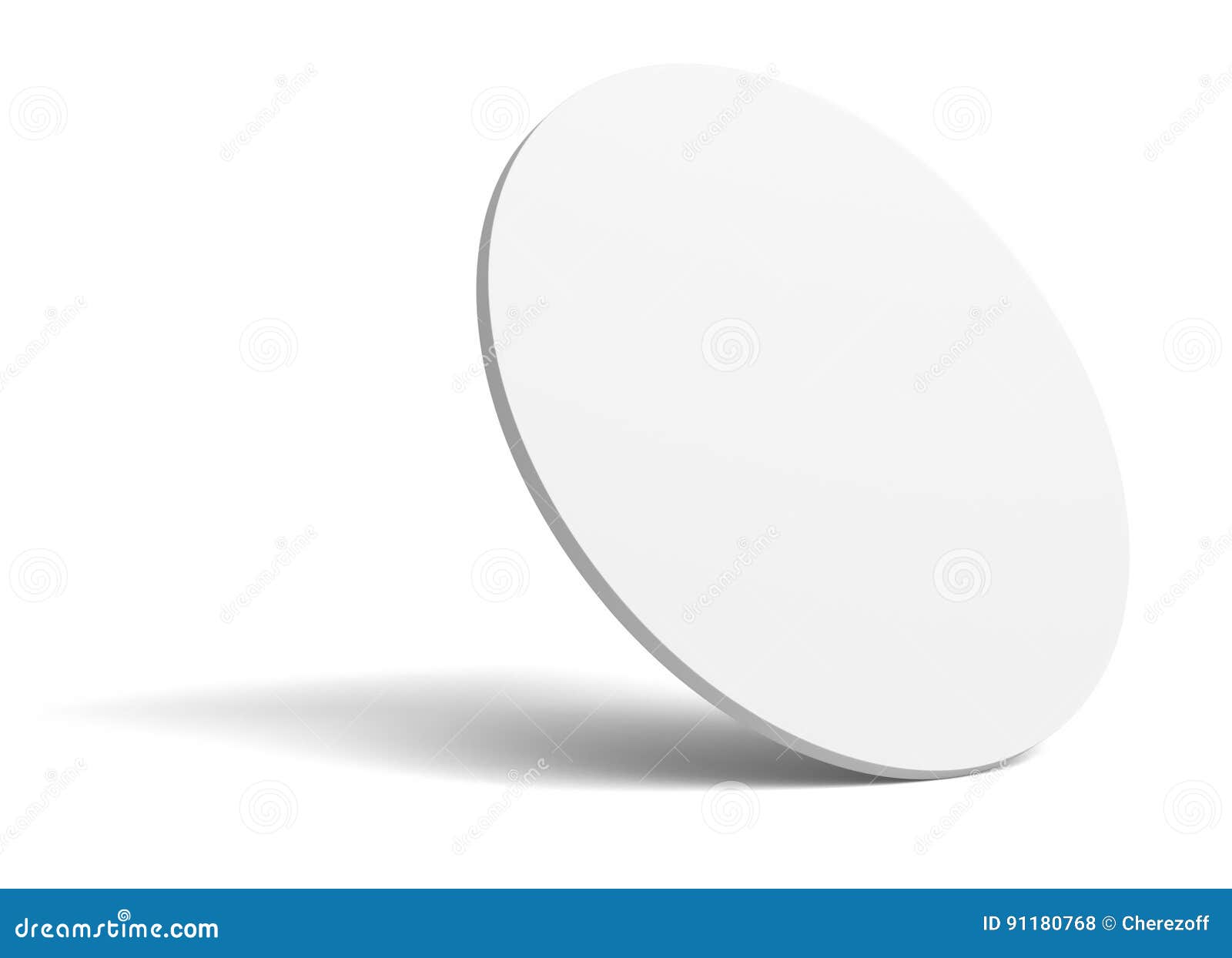 White Round Blank Card on White Background Stock Illustration ...