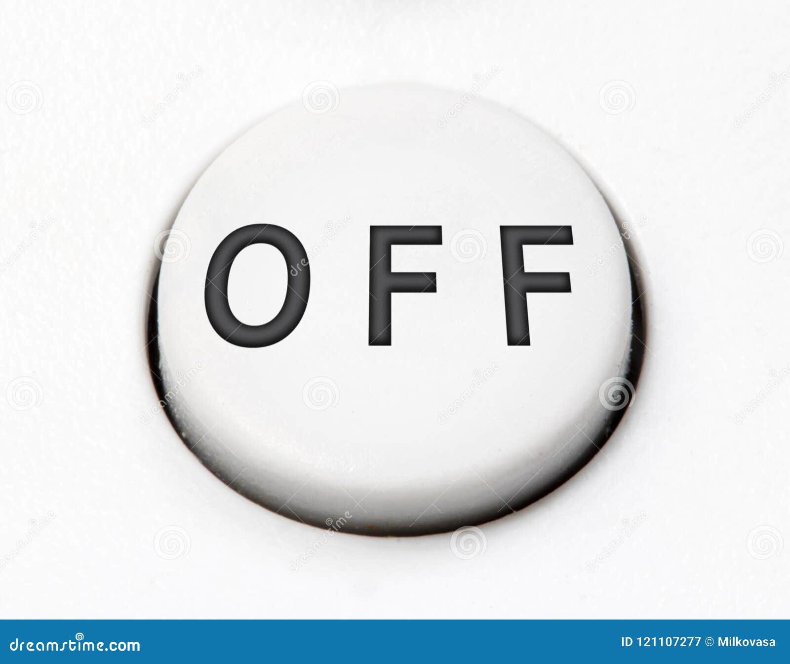 A White Round Button Switch - Off, Close Up. Stock Image - Image of ...