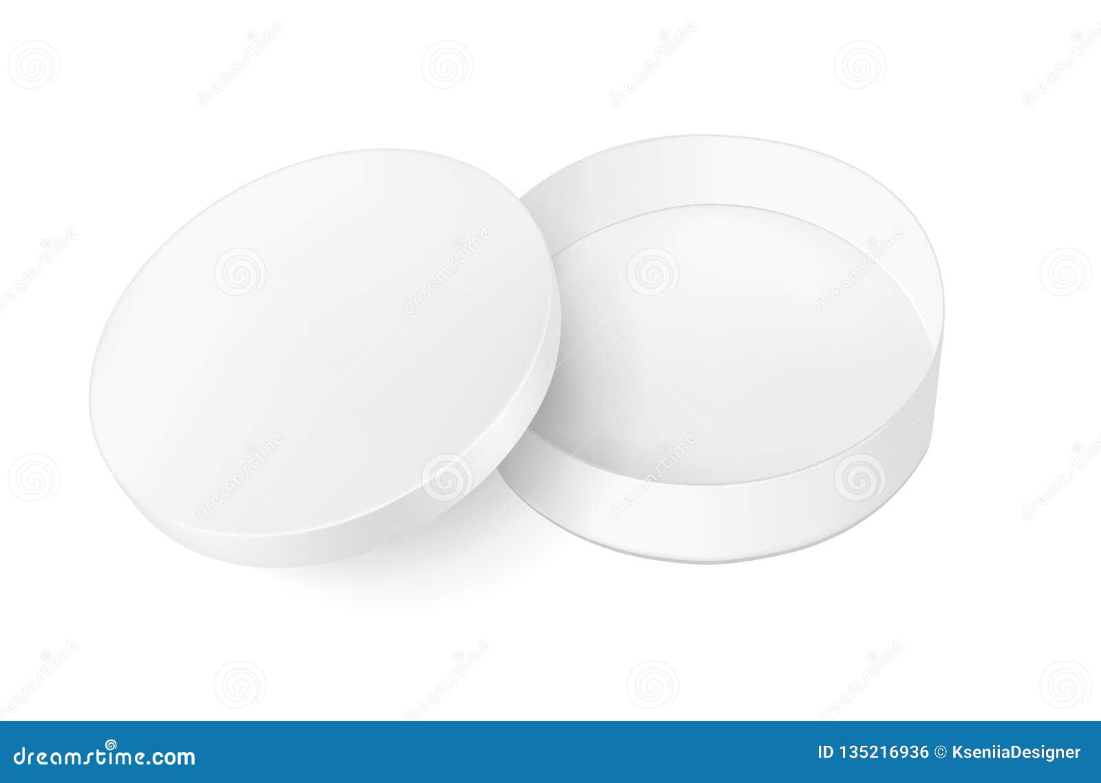 White Round Cardboard Box with Lid Stock Vector - Illustration of ...