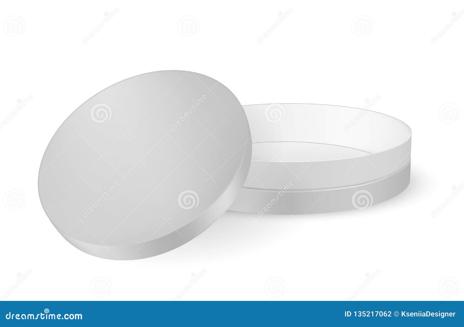 White Round Cardboard Box with Lid Stock Vector - Illustration of clear ...