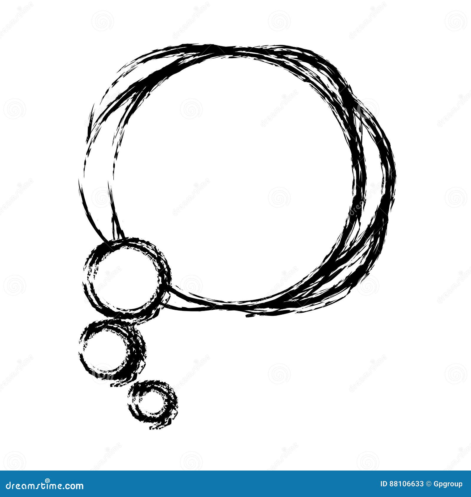 White Round Chat Bubble Icon Stock Illustration - Illustration of ...