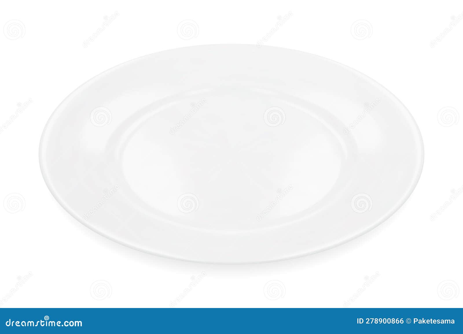 White Round Empty Plate Side View Isolated on White Background Stock ...