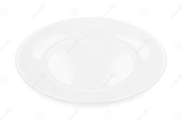 White Round Empty Plate Side View Isolated on White Background Stock ...