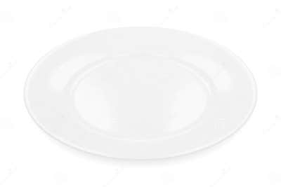 White Round Empty Plate Side View Isolated on White Background Stock ...