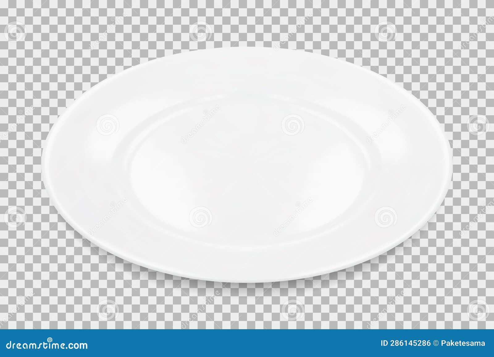 White Round Empty Plate Side View with Transparent Shadow Stock ...