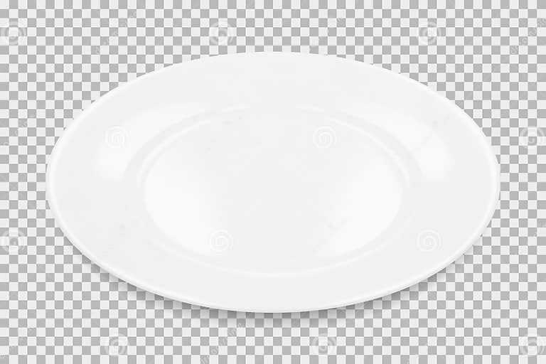 White Round Empty Plate Side View with Transparent Shadow Stock ...