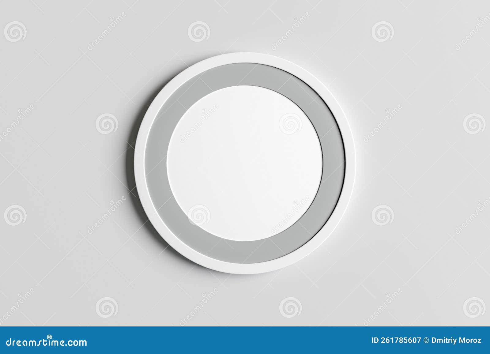 White Round Frame Poster Mock Up on the White Wall Stock Illustration ...