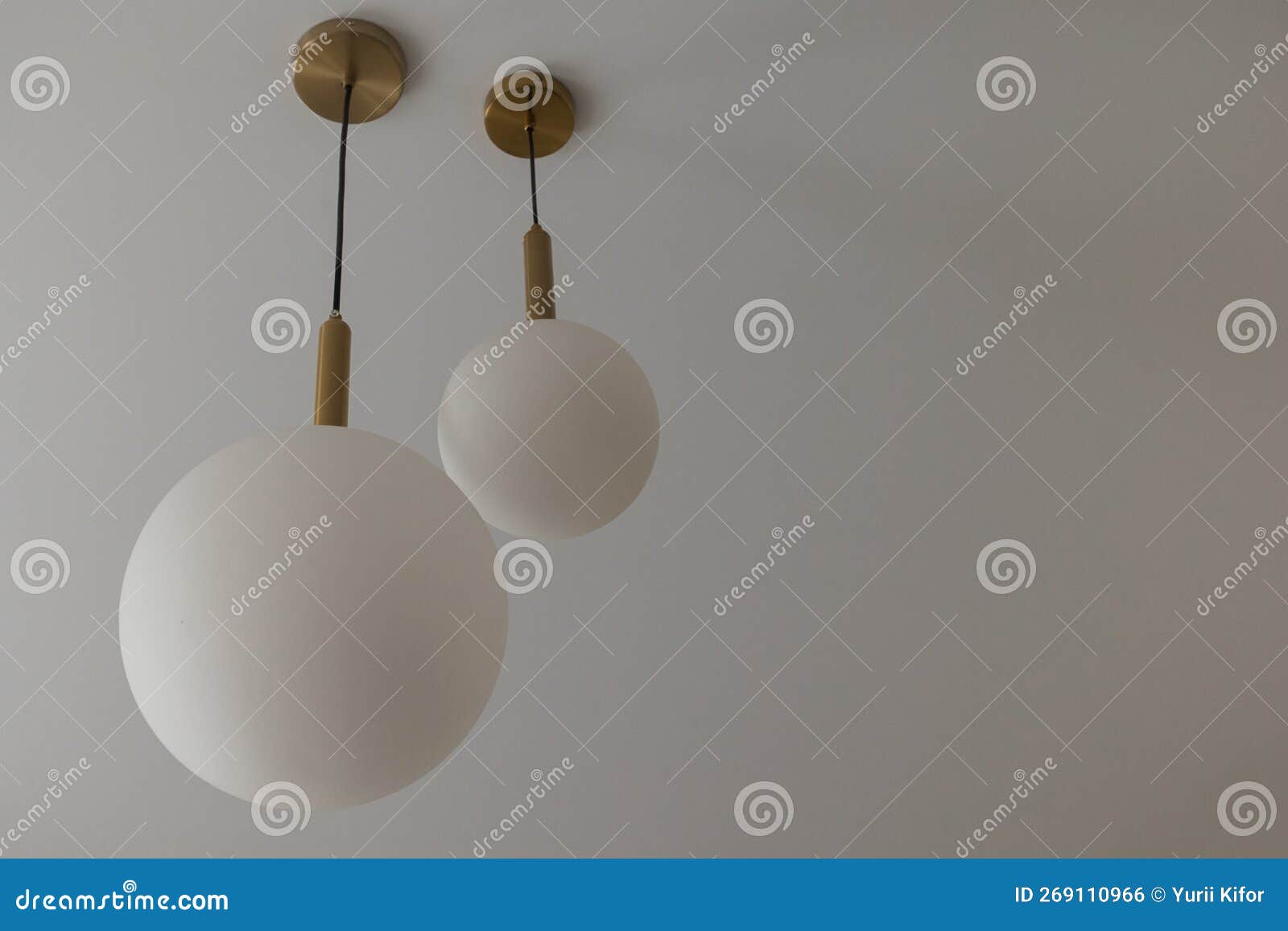 A White Round Light Bulb in a Modern Interior of a House Room Stock ...
