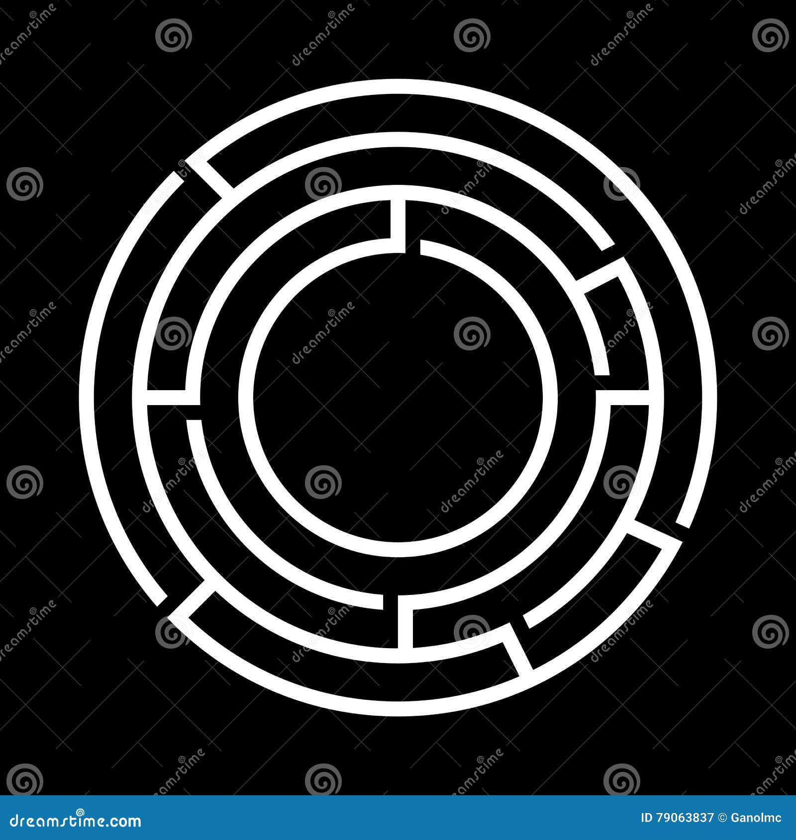 White Round Maze. Vector Illustration Stock Vector - Illustration of ...