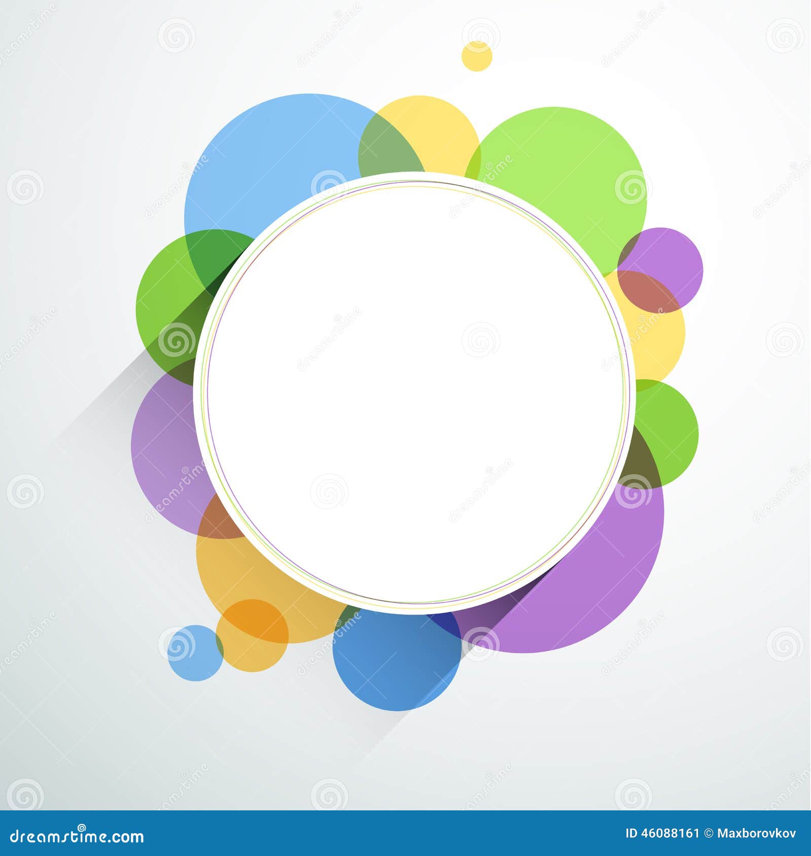 White Round Note Over Color Bubbles. Stock Vector - Illustration of ...
