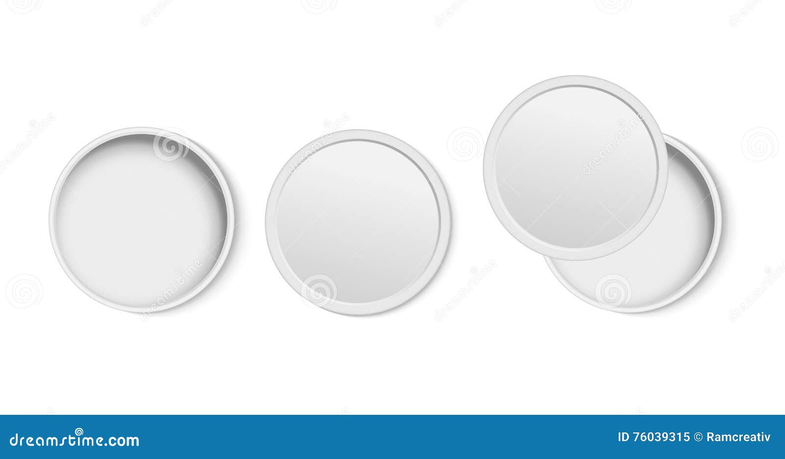 White Round Open Empty Box Top View. Stock Vector - Illustration of ...