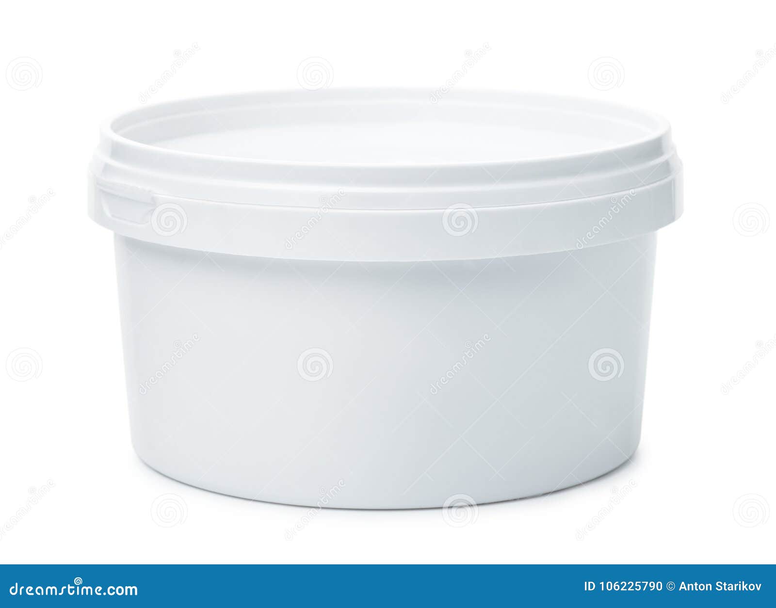 White Round Plastic Container Stock Photo - Image of plastic, pack ...