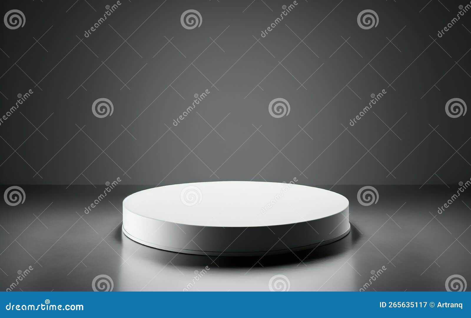 White Round Podium on Gray Background. Empty, Simple Podium for Product ...
