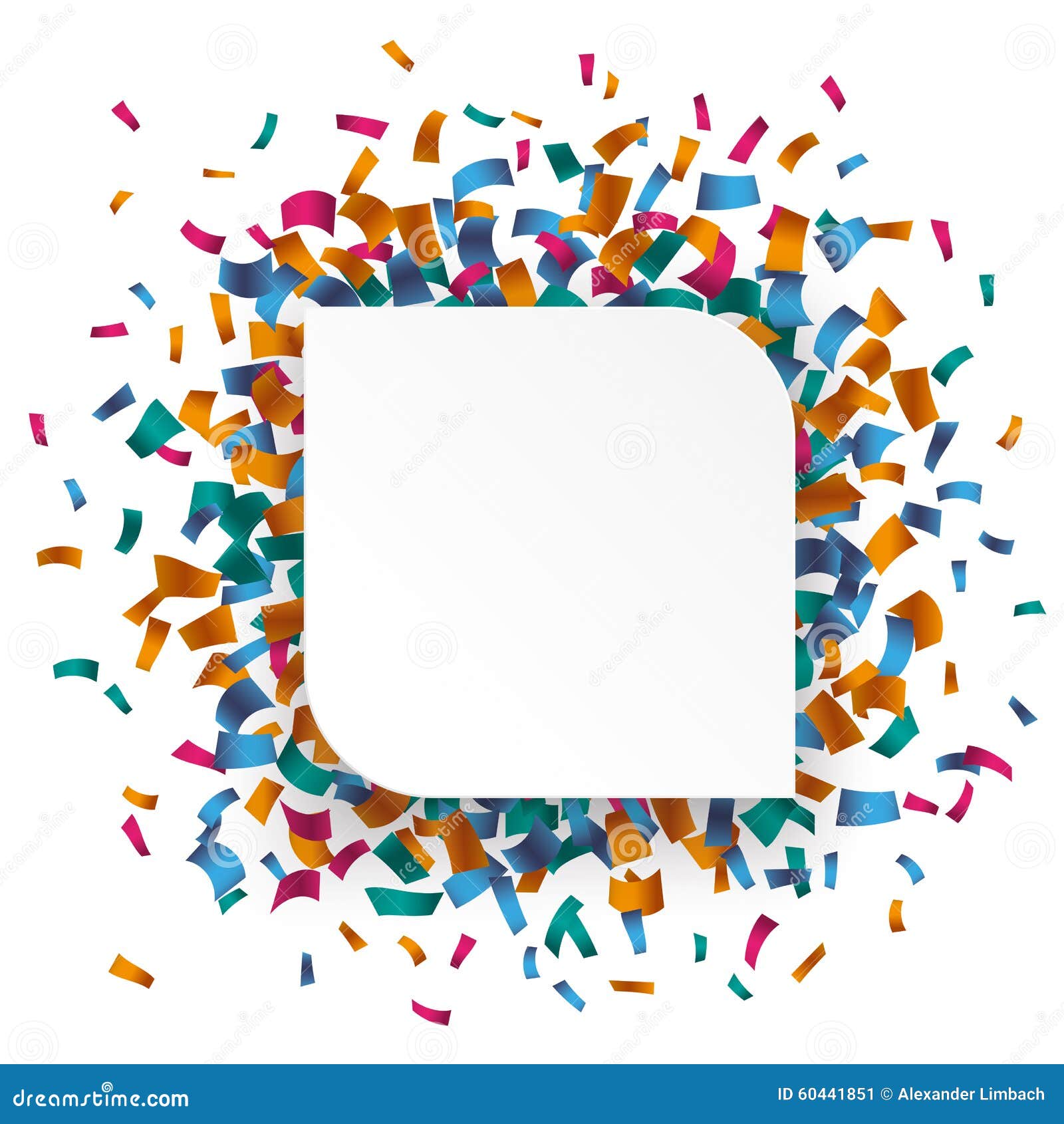 White Round Rectangle Confetti Stock Vector - Illustration of quadrate ...