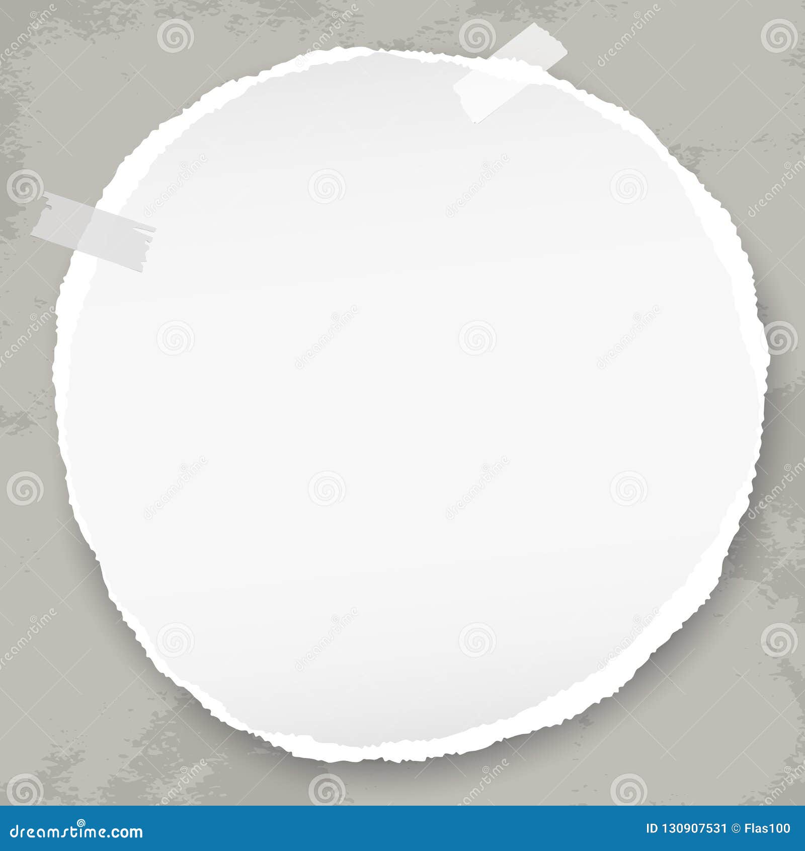 White Round Ripped Paper with Shadow for Text or Message on Grunge ...
