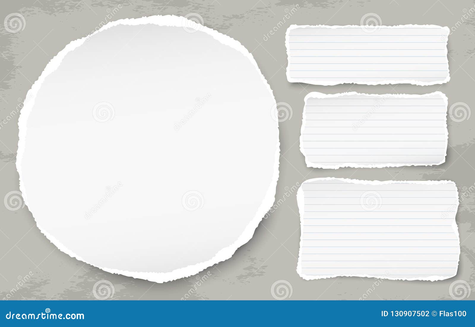 White Round Ripped Paper with Torn Note Strips for Text or Message on ...