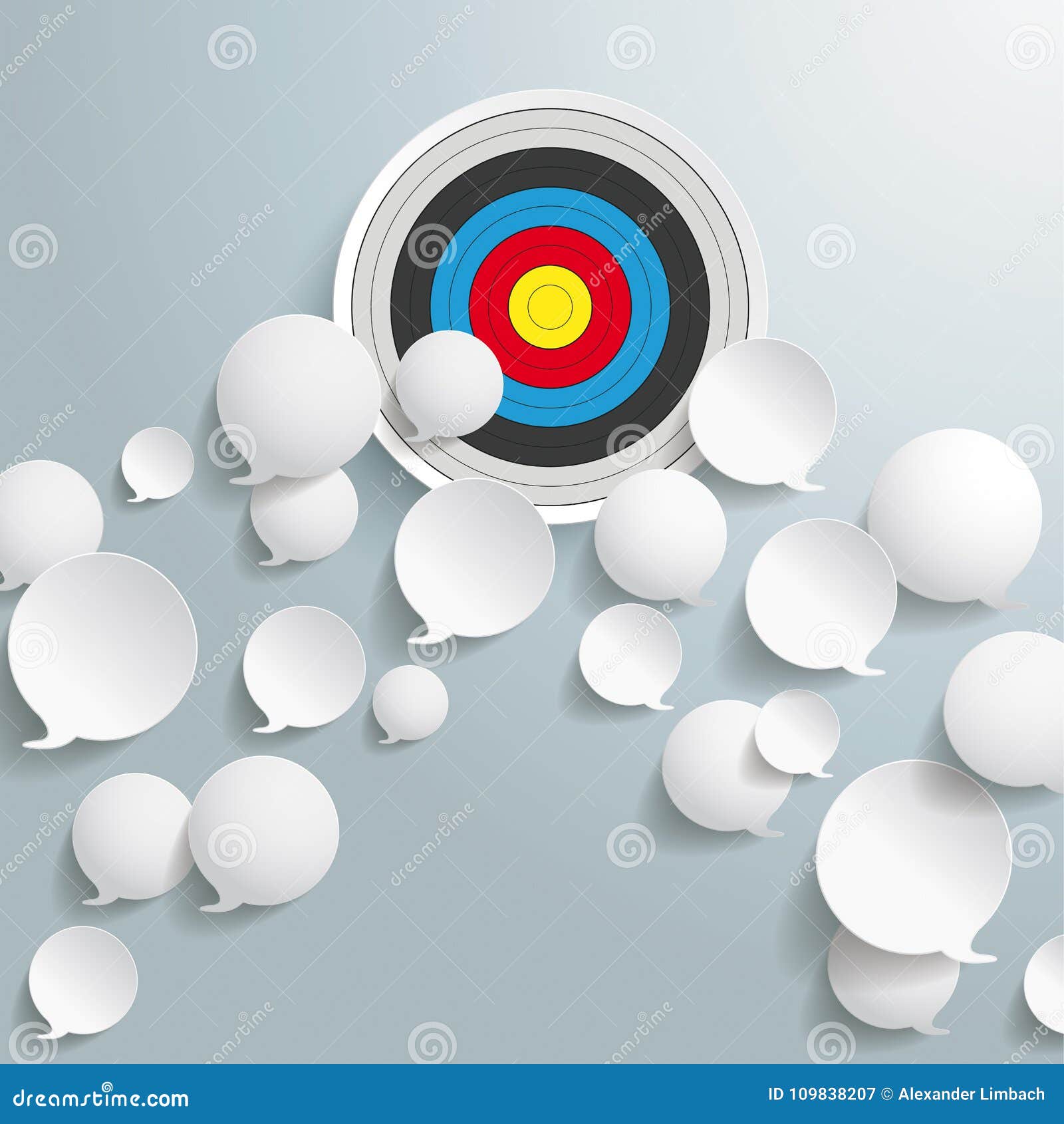 White Round Speech Bubbles Target Stock Vector - Illustration of layout ...