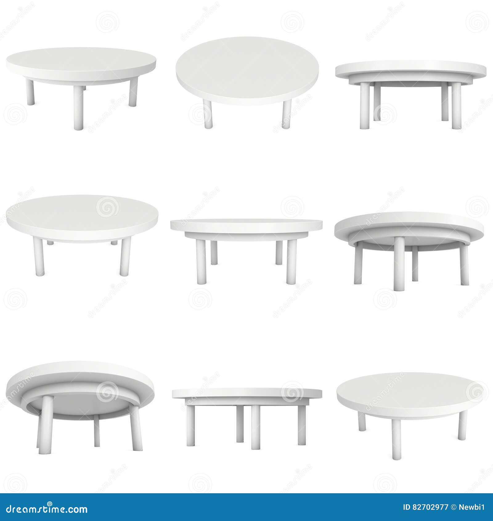 White Round Table 3D stock illustration. Illustration of furniture ...