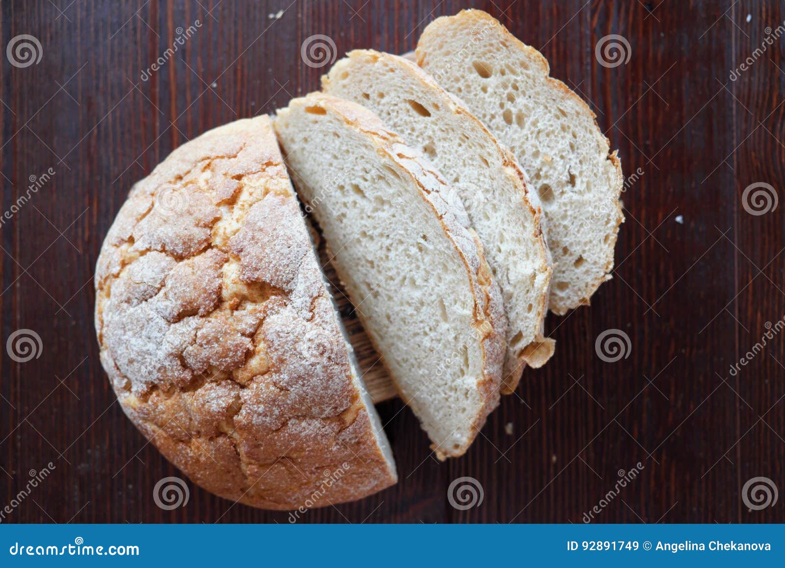 White Round Wheat Bread Fresh Pastries Stock Image - Image of white ...