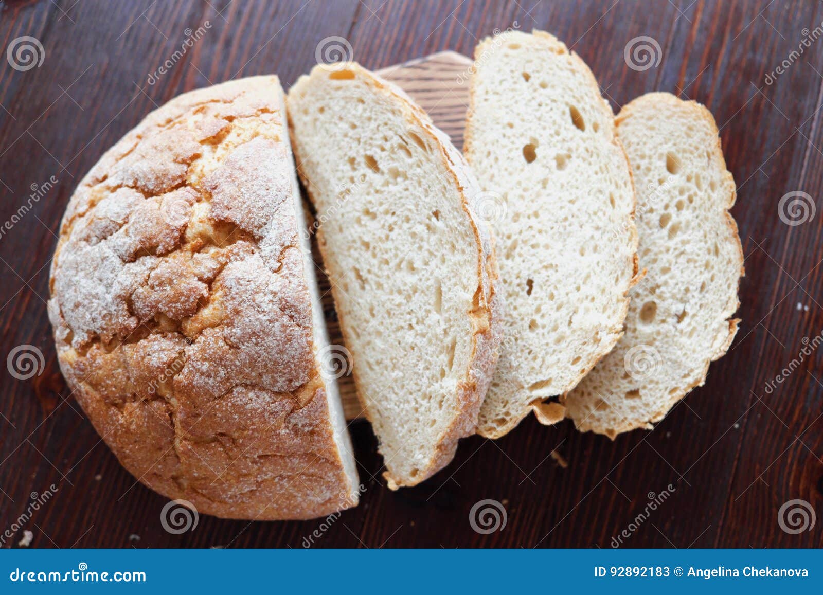 White Round Wheat Bread Fresh Pastries Stock Image - Image of sourdough ...