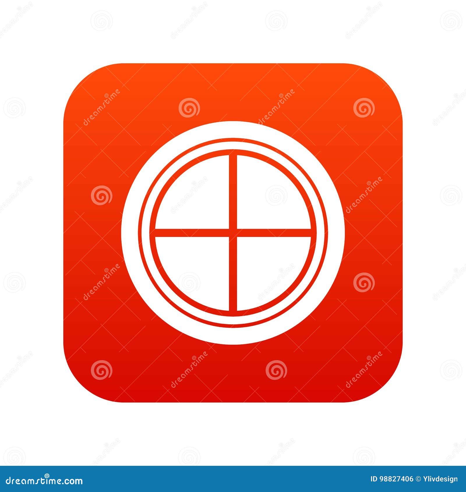 White Round Window Icon Digital Red Stock Vector - Illustration of ...