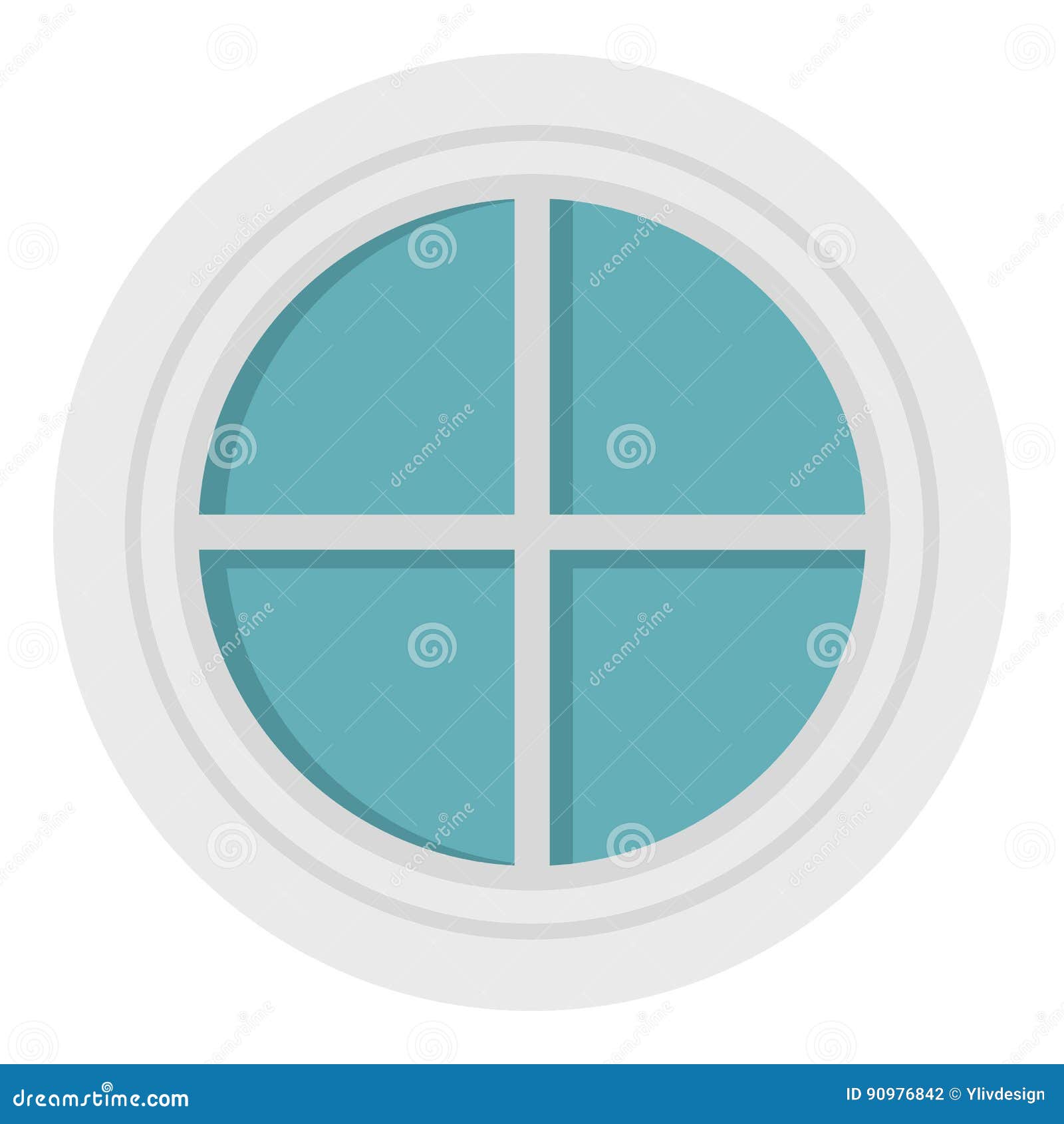 White Round Window Icon Isolated Stock Vector - Illustration of door ...