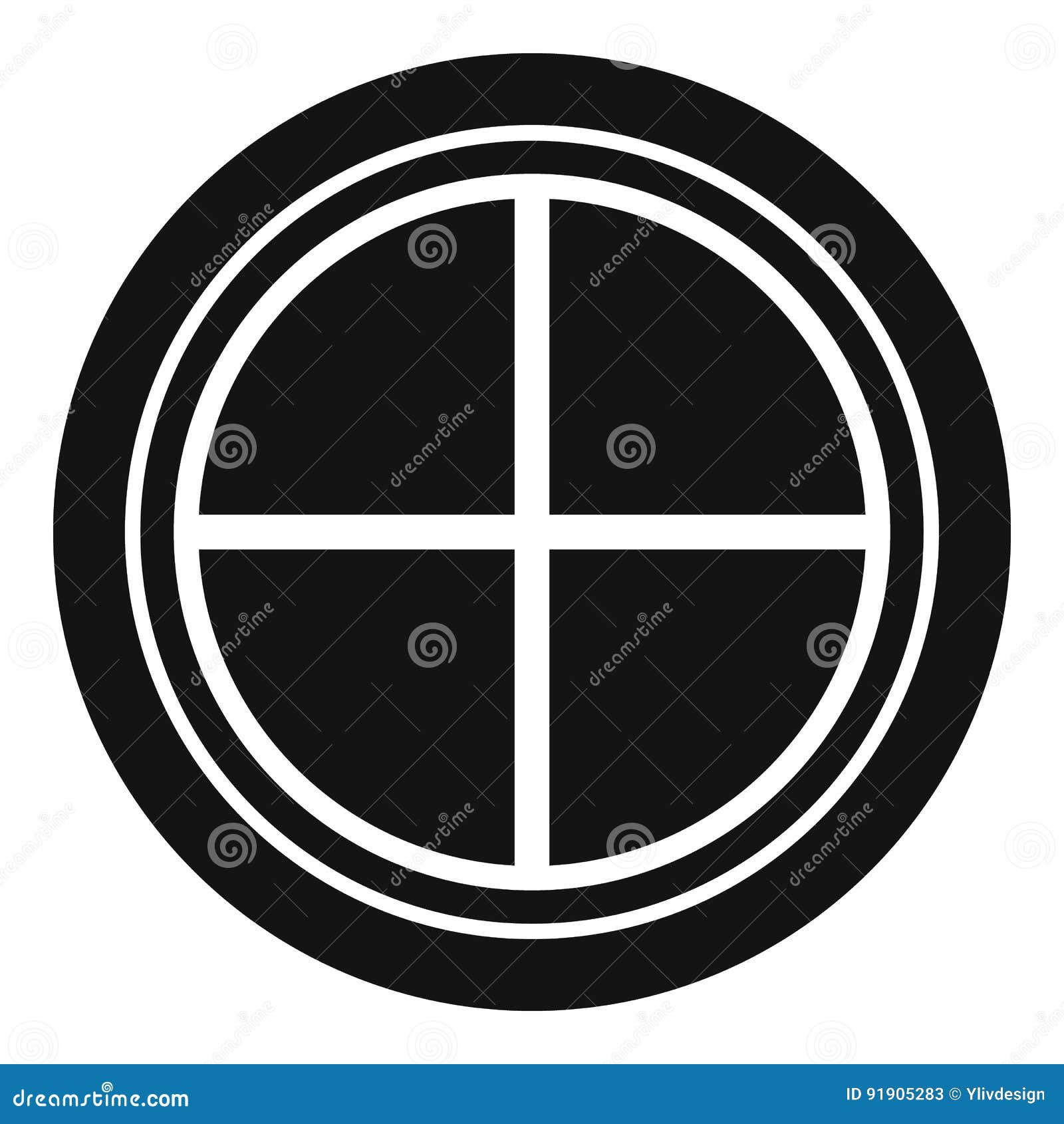 White Round Window Icon Simple Stock Vector - Illustration of inside ...