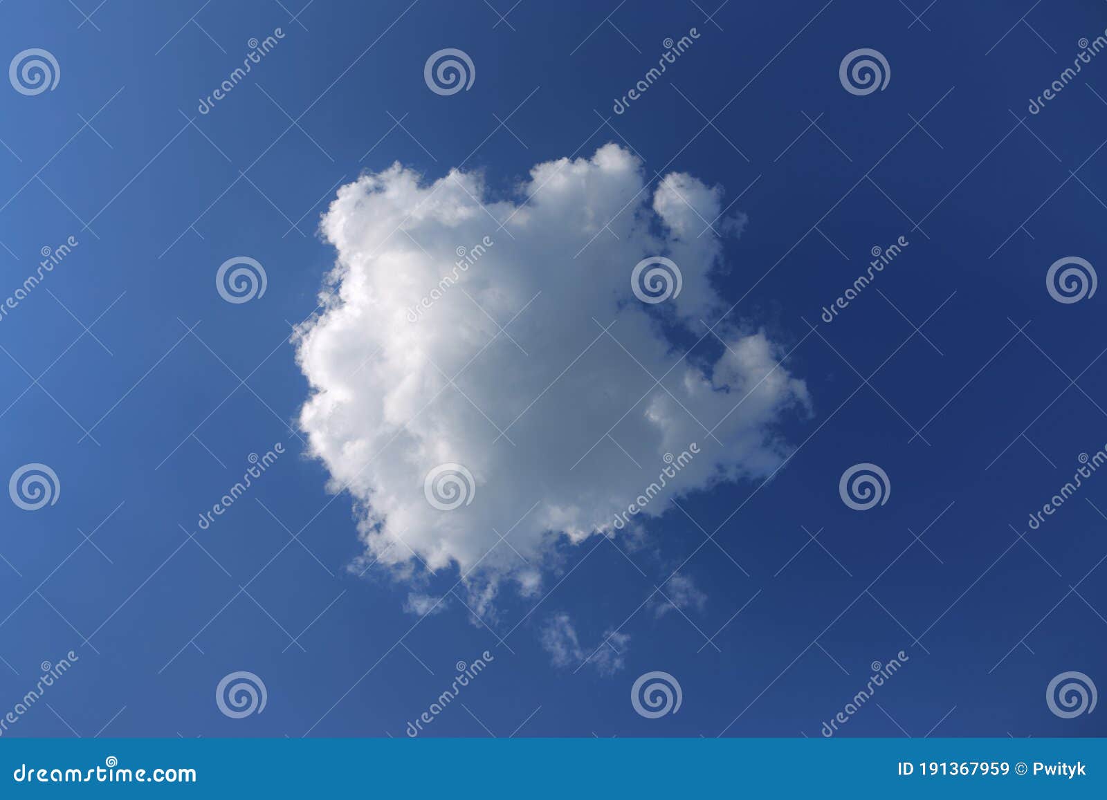 White Rounded Cloud in the Clear Sky. Stock Image - Image of background ...