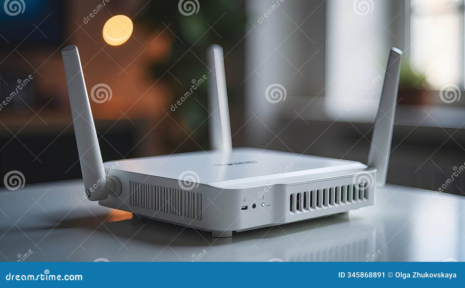 White Router with Two Antennas Stock Illustration - Illustration of ...