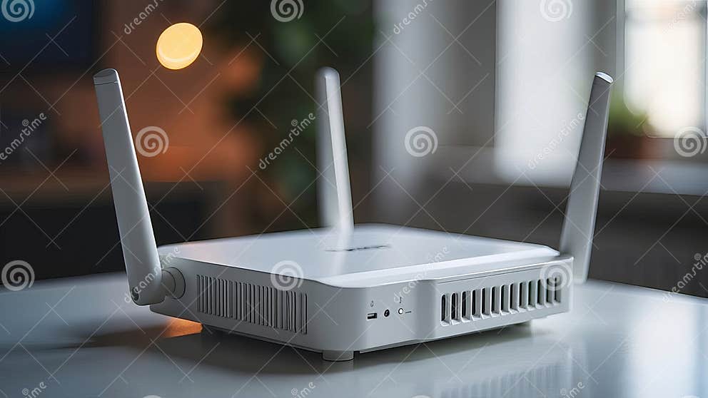 White Router with Two Antennas Stock Illustration - Illustration of ...