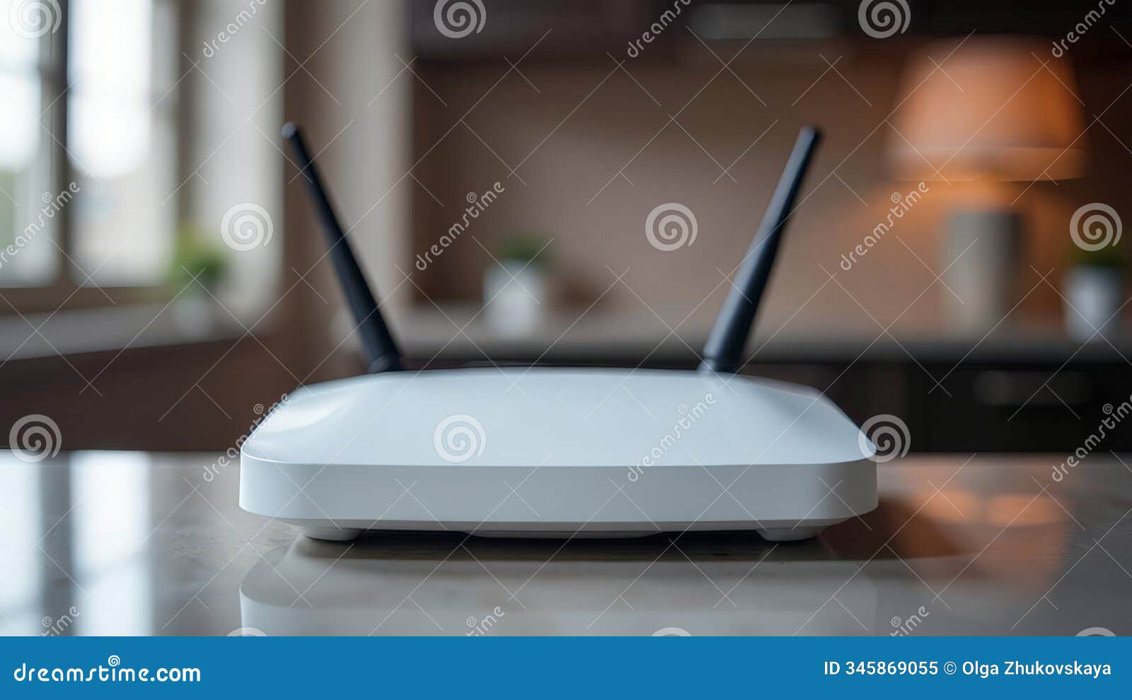 White Router With Two Antennas Stock Image | CartoonDealer.com #345868891